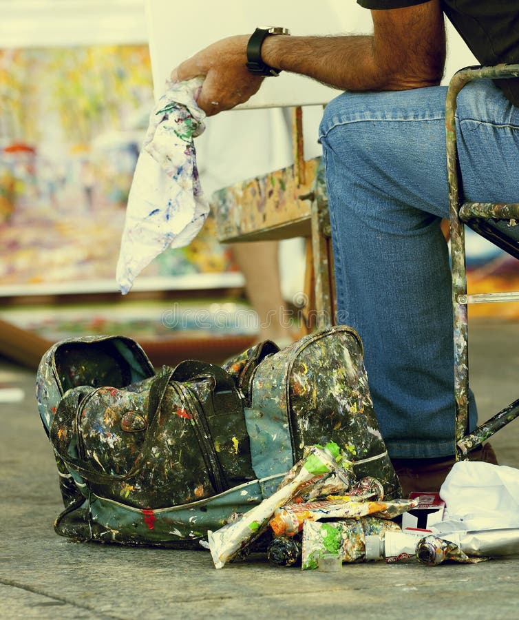 Street Artist stock image. Image of hobbies, tools, work - 16121427