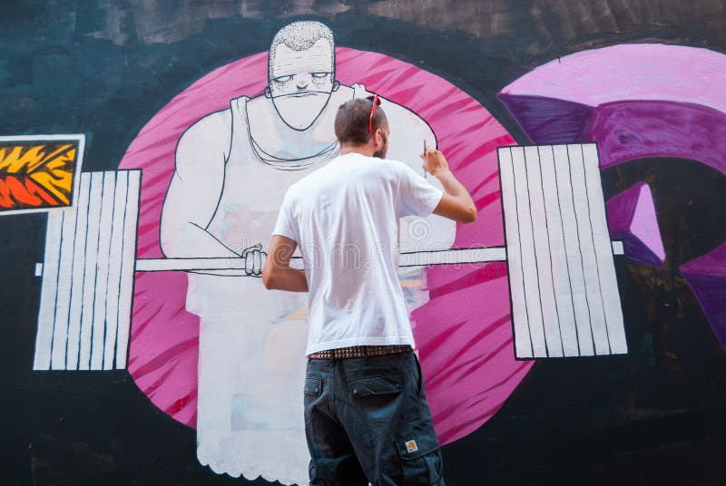 Street Artists Making Graffiti Art Editorial Photo - Image of people ...