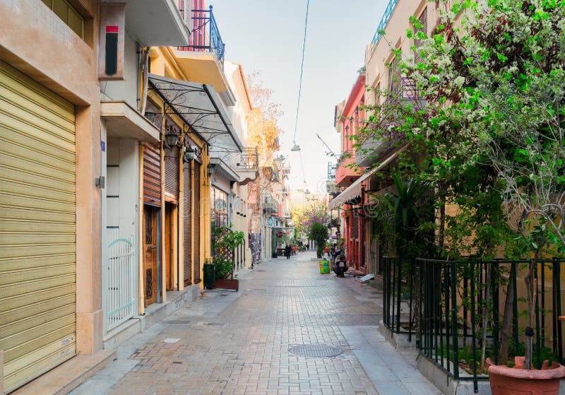 Street of Athens, Greece stock photo. Image of architecture - 117753508