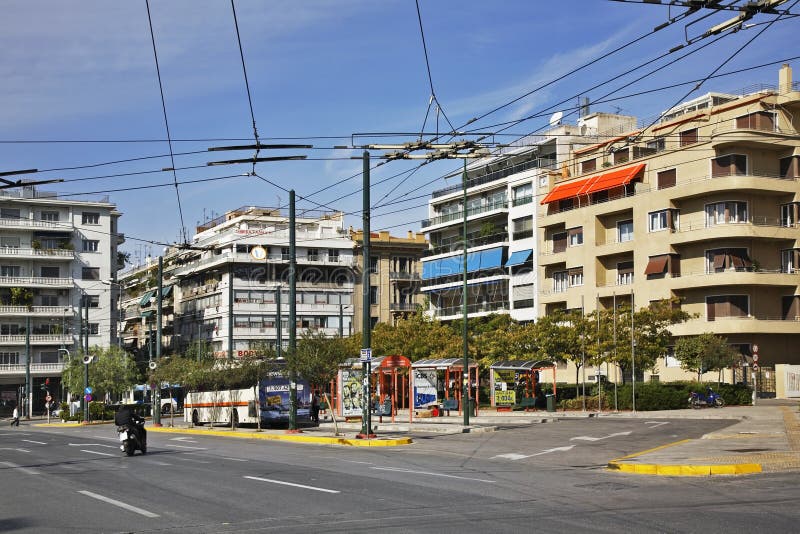 Street in Athens Town. Greece Editorial Image - Image of greece, home ...