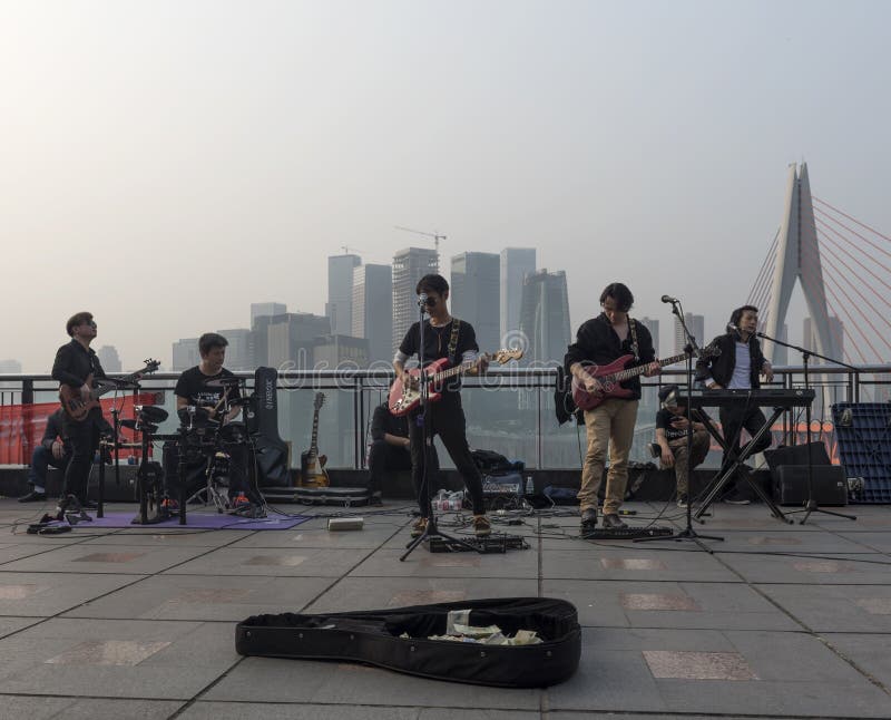Street band editorial stock photo. Image of band, chongqing - 76975693