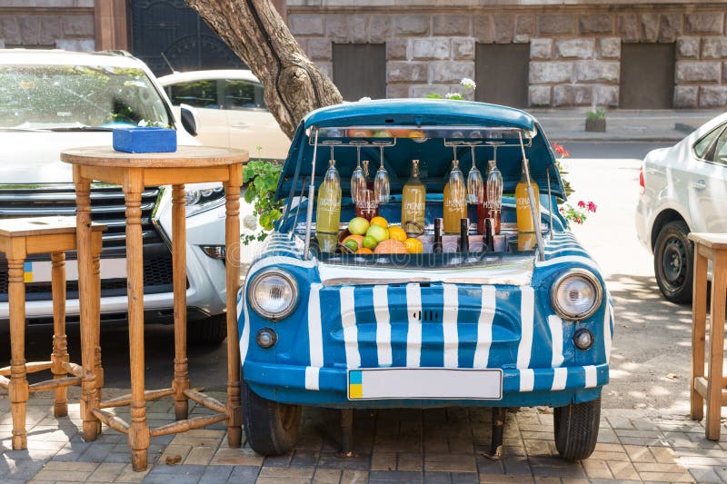 Street Bar Inside the Old Vintage Car. Stock Photo - Image of landmark ...