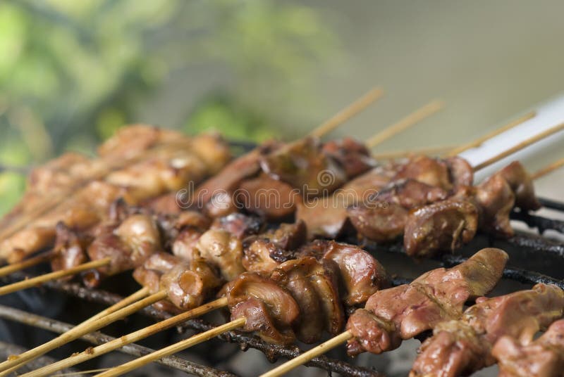 Street barbecue in Bangkok stock photo. Image of stick - 6378426