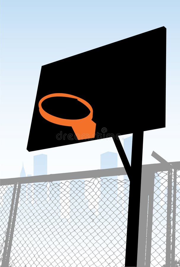 Basketball Court Street Sport Graphic Black White City Landscape Sketch ...