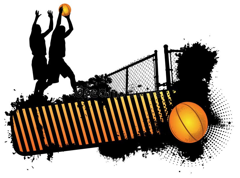 Basketball in the street stock vector. Illustration of people - 8832329