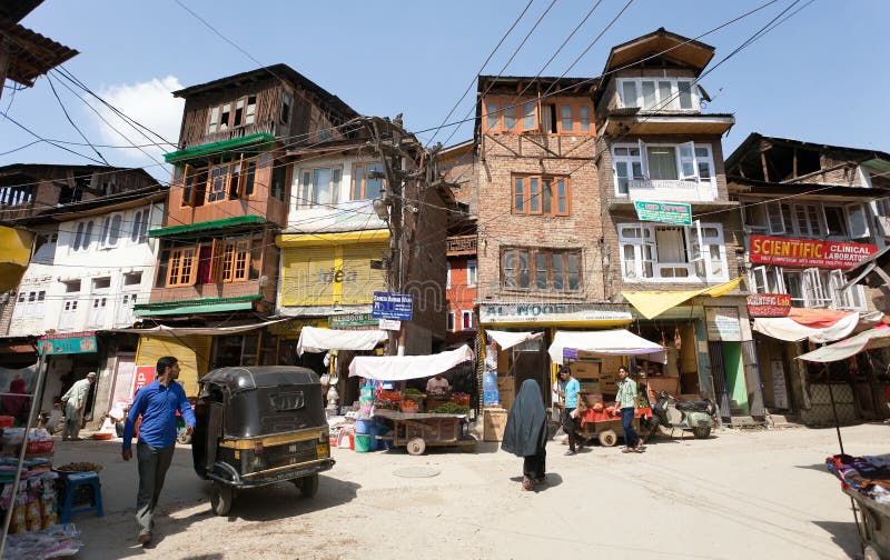Street Bazaar from Srinagar - Kashmir, India Editorial Photo - Image of ...