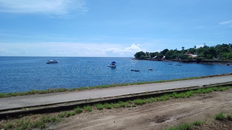 Street and Beach View in Amakaka Village Stock Image - Image of ocean ...