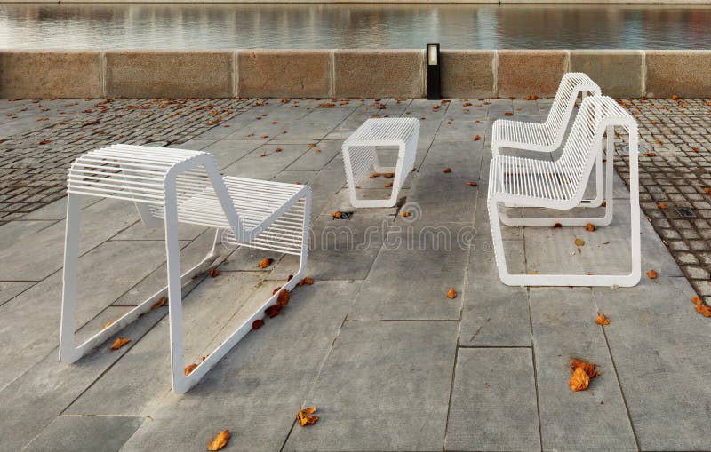 Street benches stock photo. Image of relaxation, chairs - 185536660