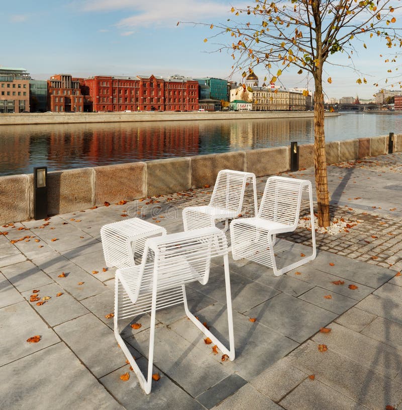 Street benches stock image. Image of curb, stationary - 185537055