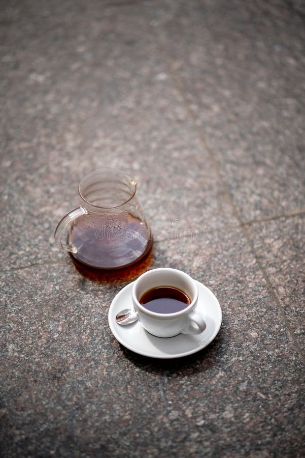 Street Black Cooffee Cup Kettle Spoon Daylight Coffee Break Sunlight ...