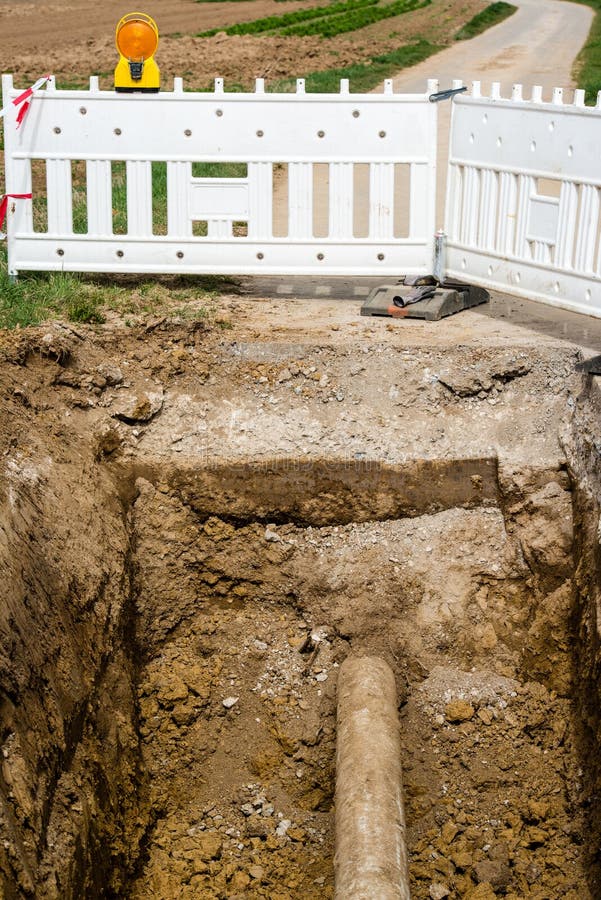 Street Blocking and Yellow Warning Sign Stock Image - Image of plastic ...