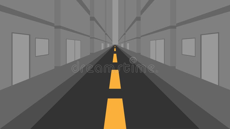 Street with Buildings on All Sides in Gray Color, Devoid of People in ...