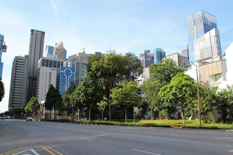 Street and Buildings - Singapore Editorial Stock Photo - Image of glass ...