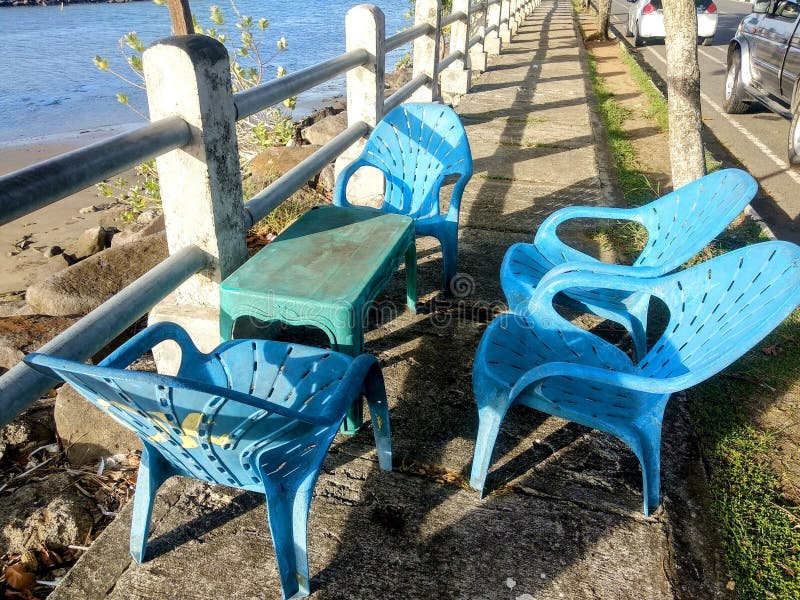 Street Cafe with Beautiful Chairs and Table Stock Photo - Image of ...