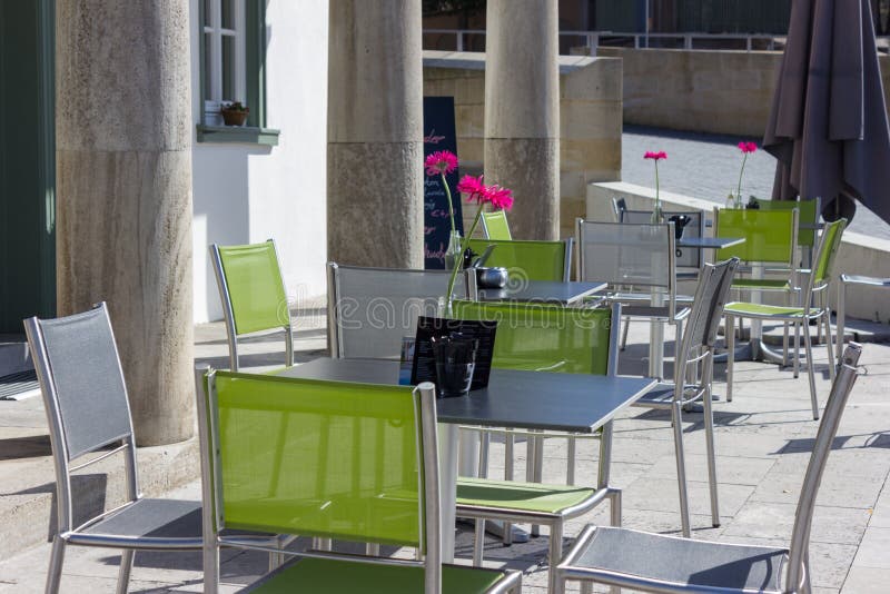 Street Cafe Details in Spring Stock Photo - Image of background ...