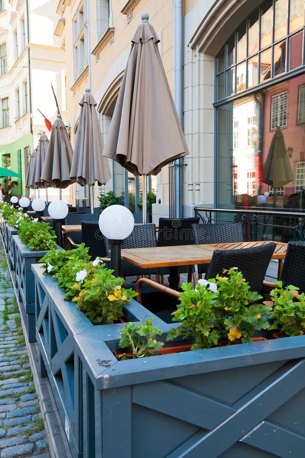 Street cafe stock photo. Image of summer, riga, europe - 45838628