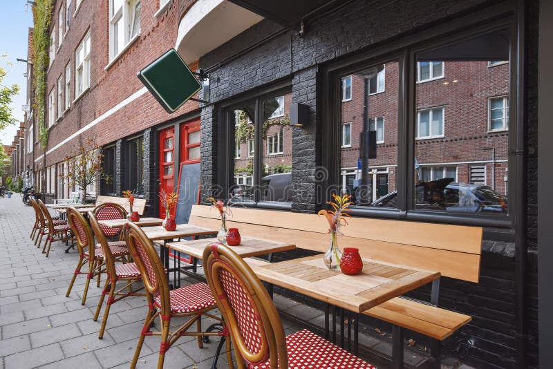 A Cafe Facade Design with Stylish Elements Stock Image - Image of ...