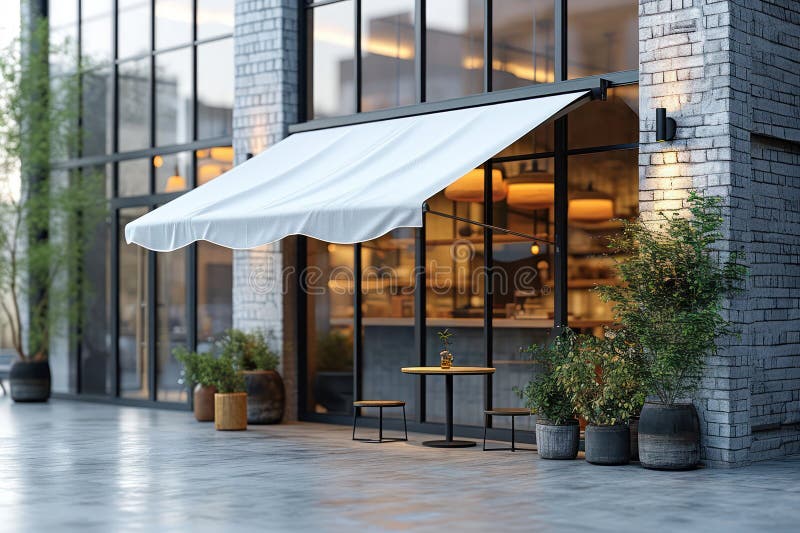 Street Cafe Under a Canopy Extreme Closeup. Generative AI Stock ...