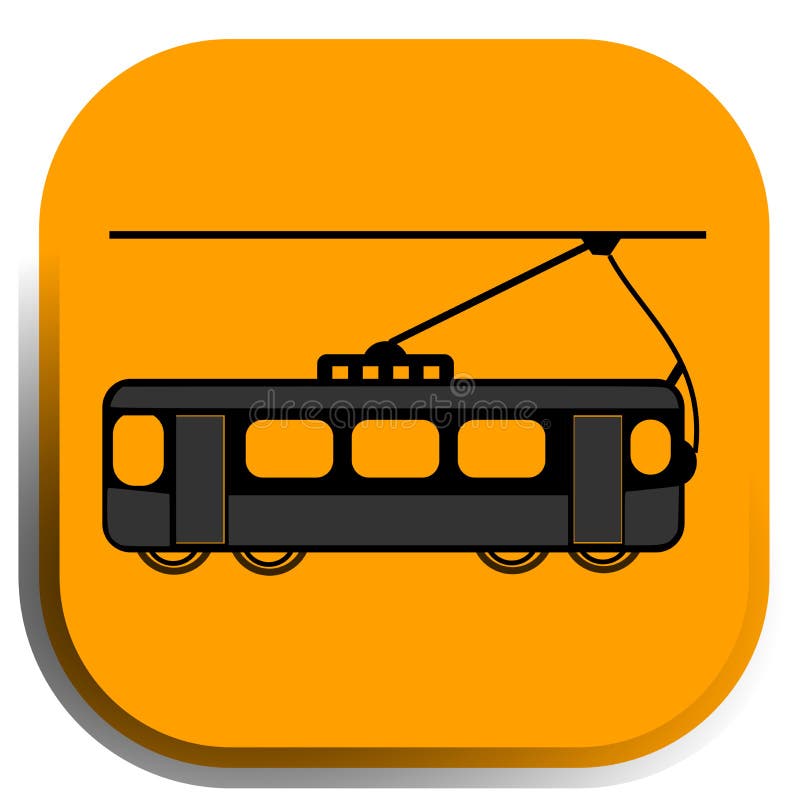 Street car, tram icon stock illustration. Illustration of town - 85564931
