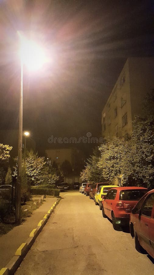 Street Cars Night Nice Mood Stock Image - Image of mood, street: 161547635