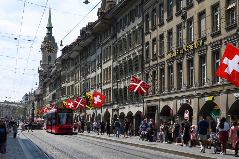 Street on the Center of Bern on Switzerland Editorial Image - Image of ...