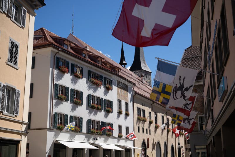 Street in the City of Chur, Switzerland Editorial Stock Image - Image ...