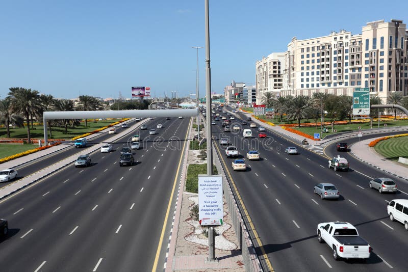 Street in the City of Dubai Editorial Stock Photo - Image of arabia ...
