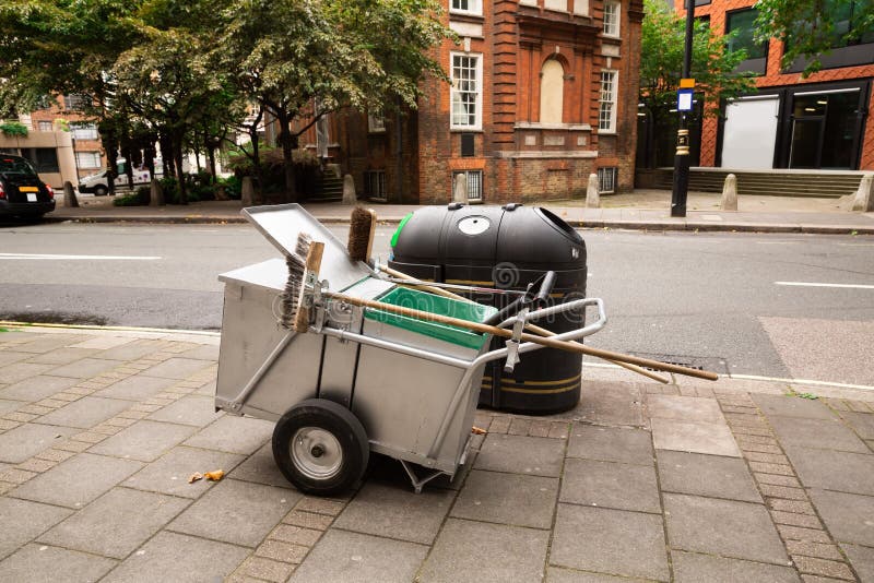 Street cleaner set stock image. Image of trash, english - 191643401