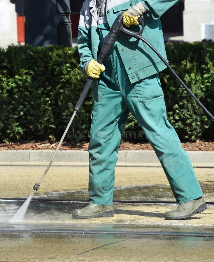 Street cleaner at work stock image. Image of sweeper - 80842313