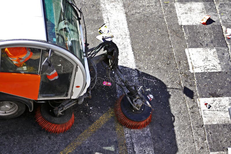 Street Cleaning and Sweeping with Broom Stock Photo - Image of cleaning ...