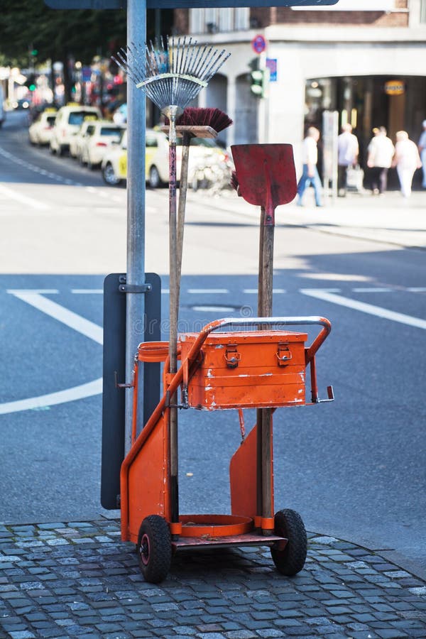 Street cleaning equipment stock image. Image of post - 33558533