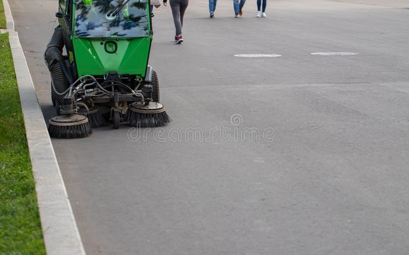 Street cleaning machine stock image. Image of avenue - 198455111