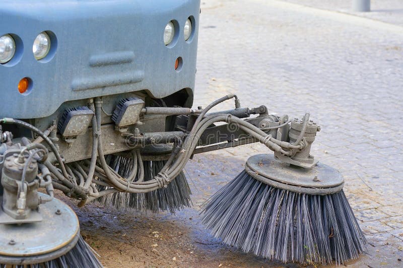 Street cleaning machine stock image. Image of dust, industry - 164142541