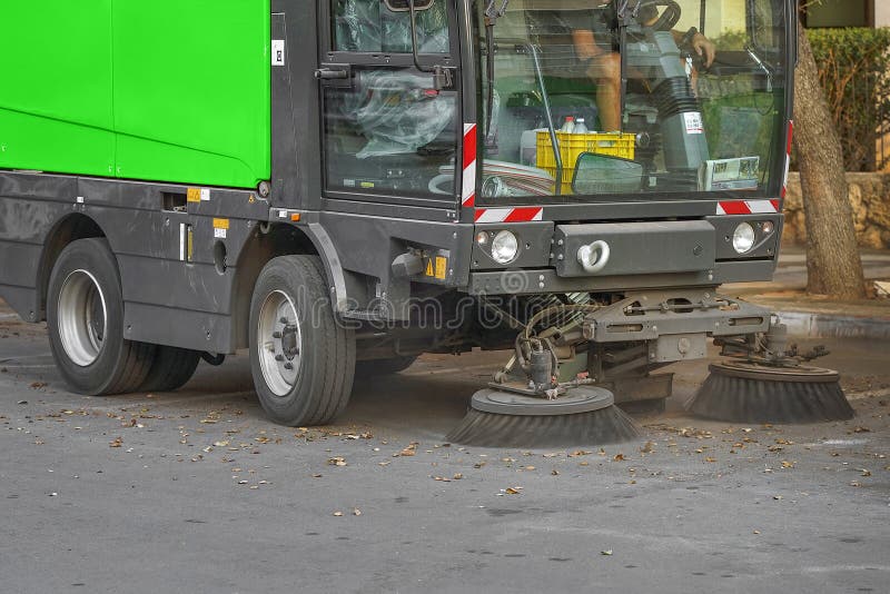 Street Cleaning Machine on the Street Stock Photo - Image of garbage ...