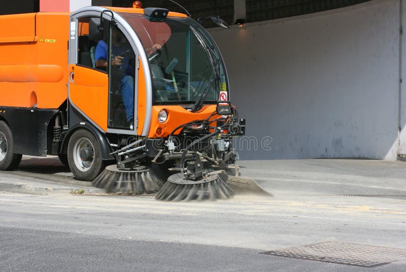 Street cleaning vehicle 3 stock image. Image of service - 5181083
