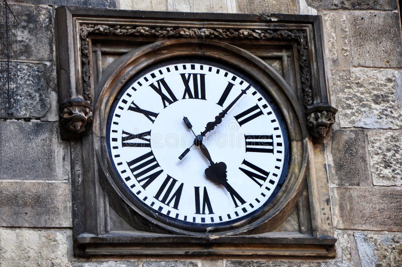 Street clock stock image. Image of numbers, europe, hour - 80492781