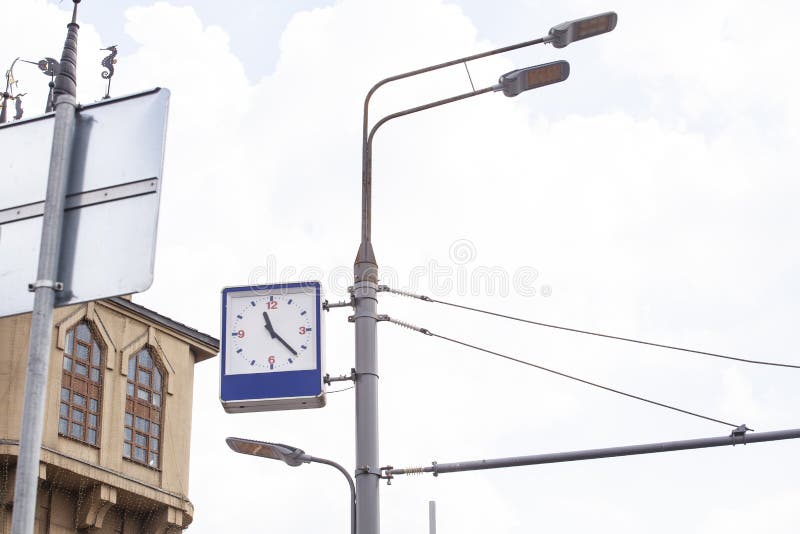 Street clock and lamp stock photo. Image of icon, plafond - 131333434