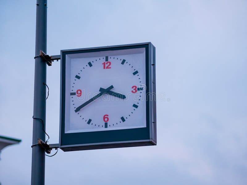 Street Clock with a Traditional Dial and Hands Arrows for Hours and ...