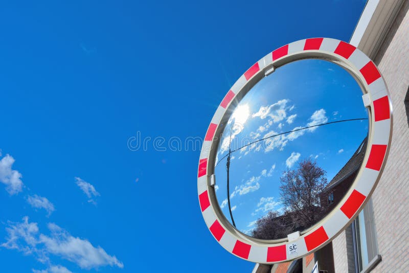 Street convex mirror stock image. Image of convex, reflective - 52152815