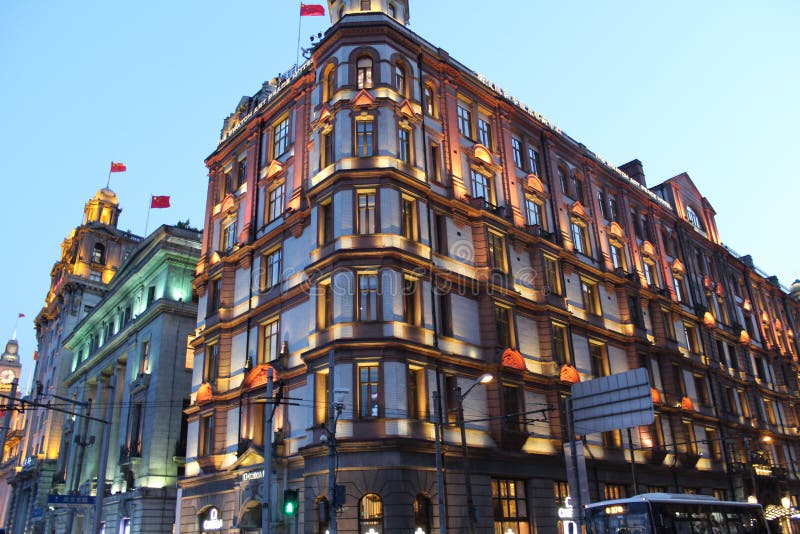 Street Corner of Shanghai Bund Editorial Image - Image of conner, light ...