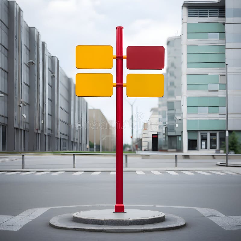Street Corners Marked with Visible and Helpful Signs Stock Illustration ...