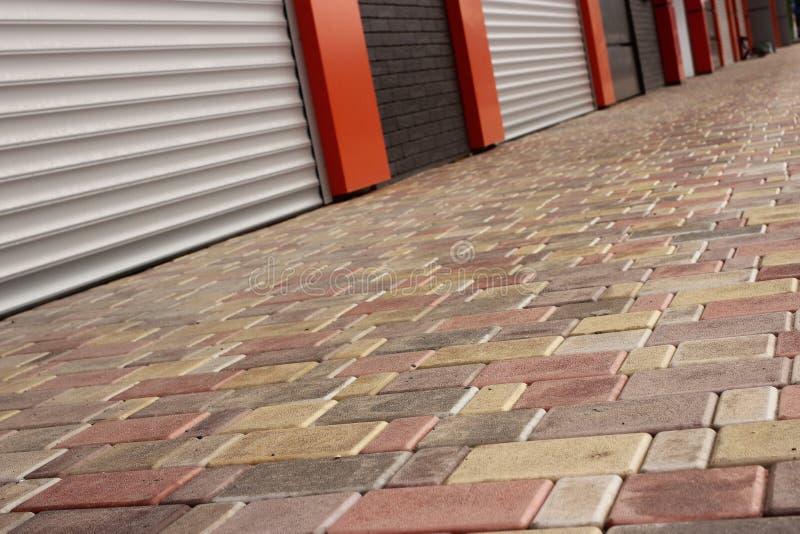Street Covered with Paving Slabs in the City Stock Photo - Image of ...