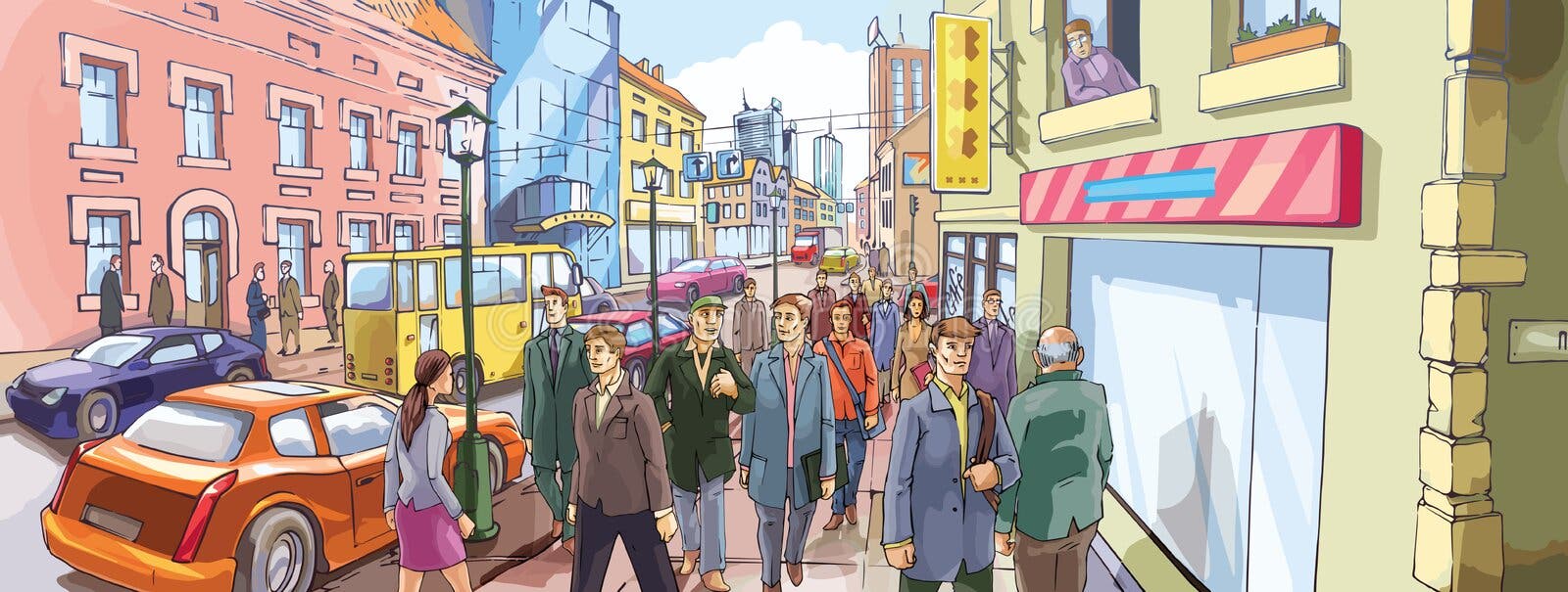 Bus Stop, Public Transportation Illustration Stock Illustration ...