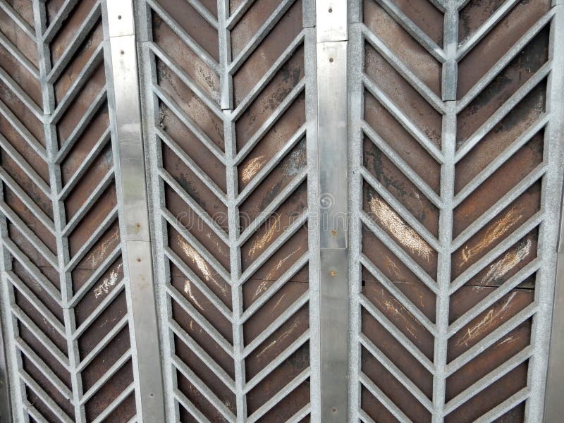 Street Curly Herringbone Metal Fence with Geometric Pattern Stock Image ...