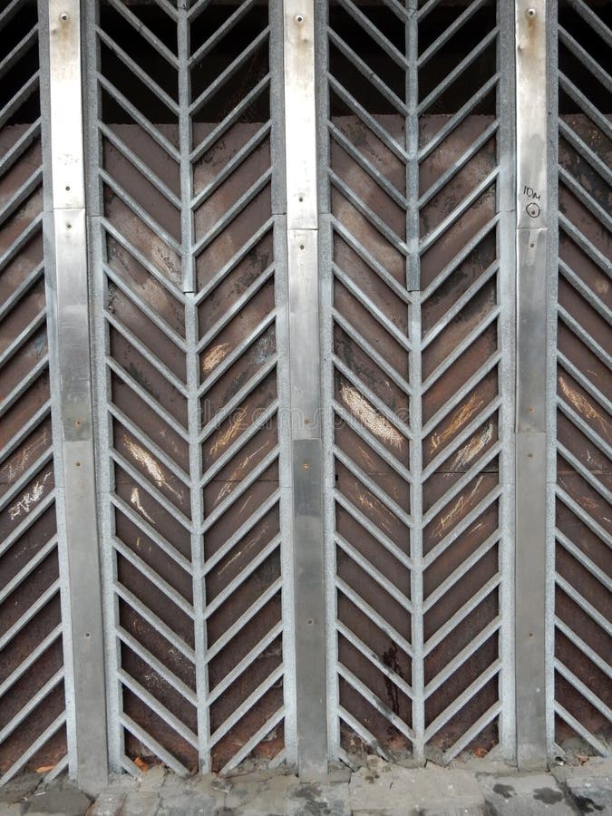 Street Curly Herringbone Metal Fence with Geometric Pattern Stock Image ...