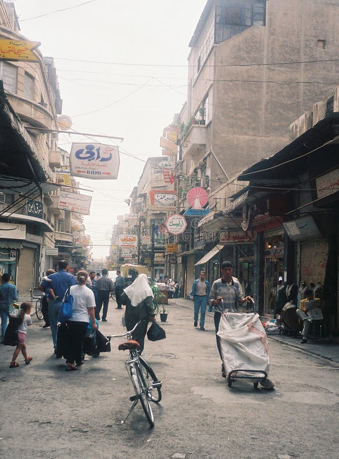 A Street in Damascus, Syria Editorial Stock Image - Image of pedestrian ...