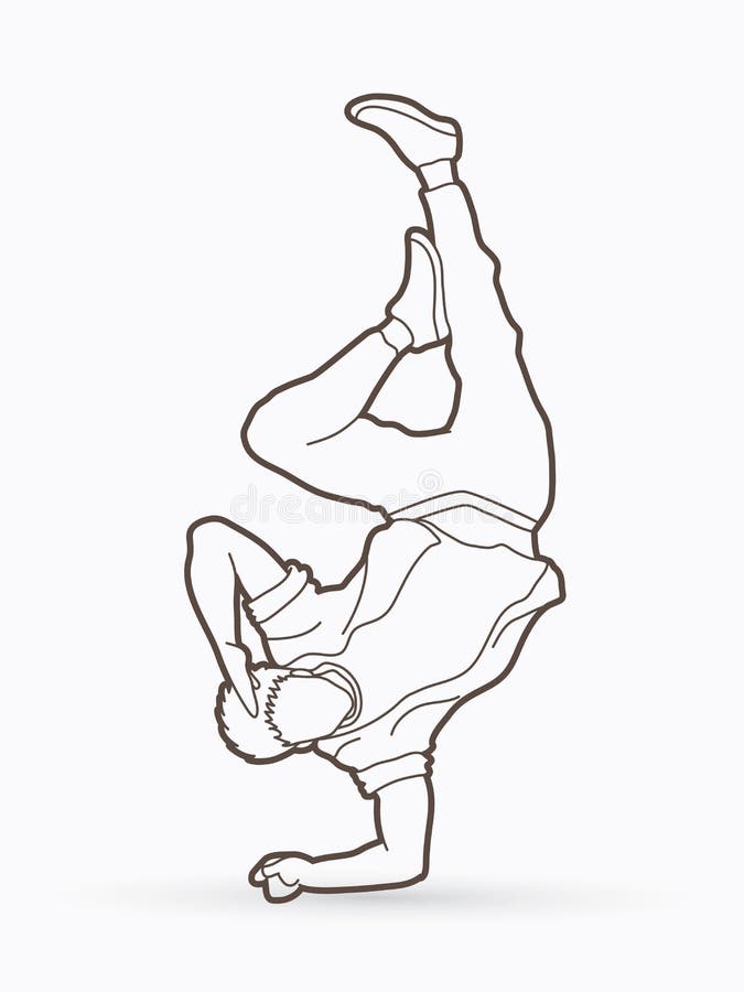 Street Dance, B Boys Dance, Dancing Action Graphic Vector Stock Vector ...