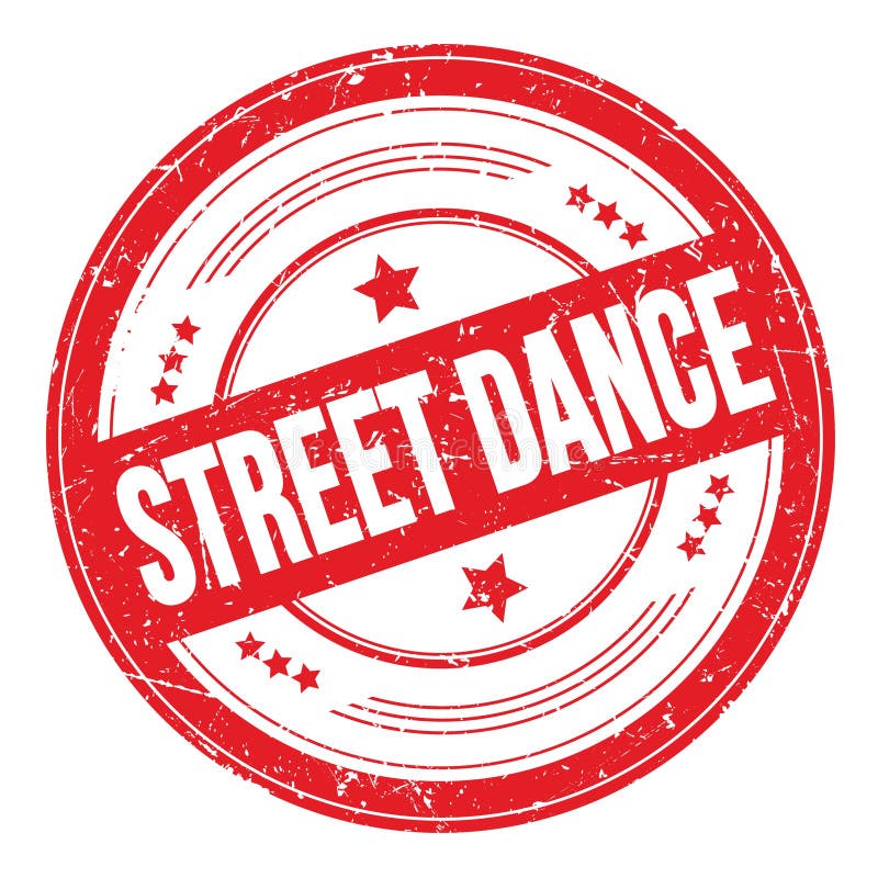 STREET DANCE Text on Red Round Grungy Stamp Stock Illustration ...