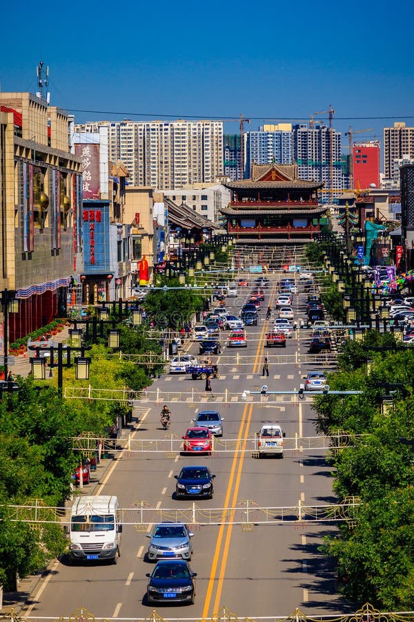 Datong Inner City Street editorial photo. Image of shanxi - 104103201