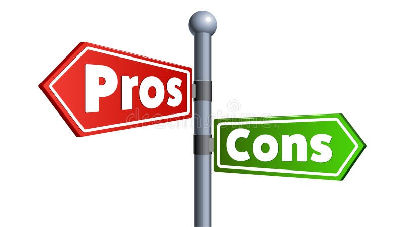 Sign Pros And Cons Weighing Pros Cons Sign Post